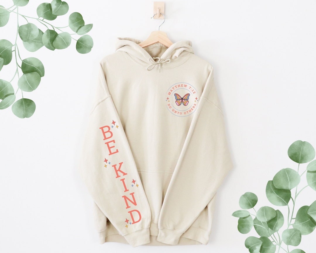 Christian Butterfly Bible Verse Hoodie Be Kind Groovy Psychedelic ...