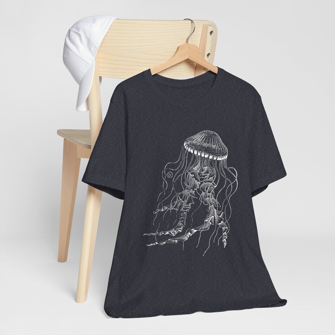 Jellyfish Tee Ocean Animal Sketch Artwork Shirt Respect the Locals ...