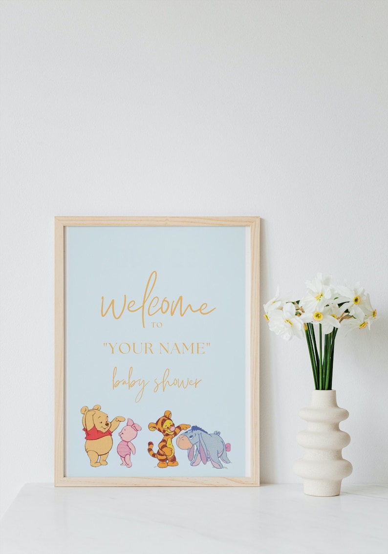 Winnie the Pooh Baby Shower Welcome Sign - Etsy