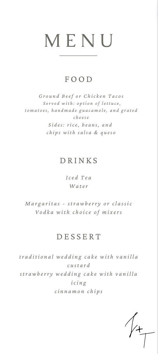 Classic, Elegant Wedding Reception Menu and Program - Etsy