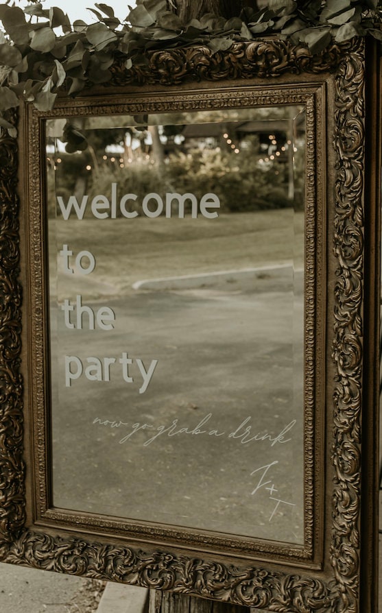 Elegant Mirror Wedding Reception Welcome Sign - Etsy