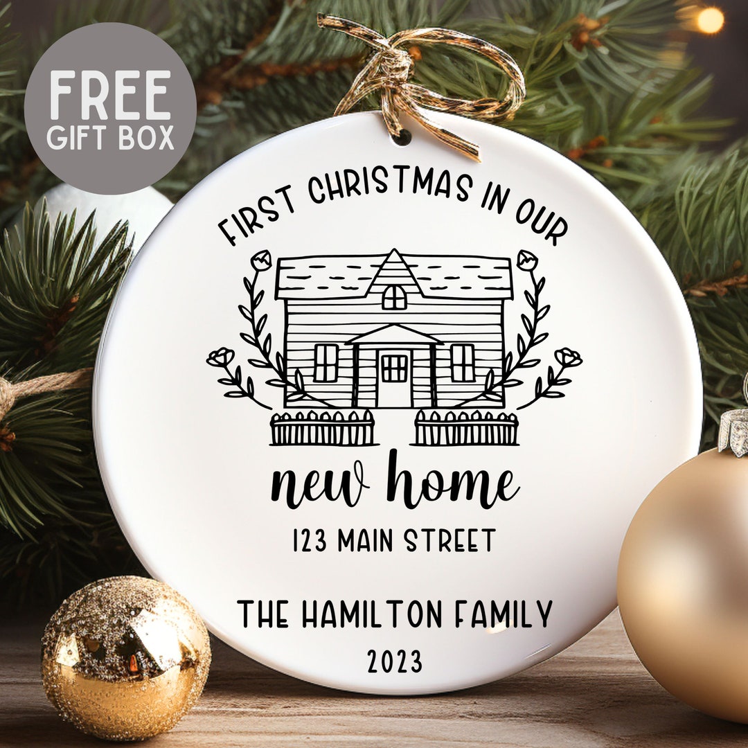 Personalized First Christmas in Our New Home Ornament, Couple Christmas ...