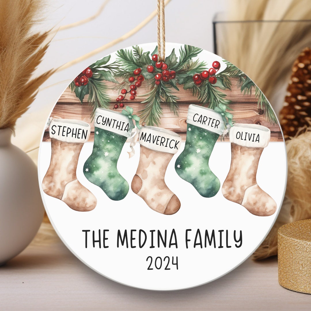 Personalized First Christmas as Five Ornament, Customized Family of 5 ...