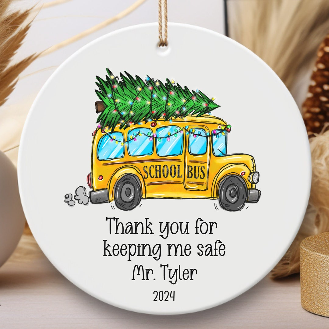 Personalized Bus Driver Gift, School Bus Driver Christmas Ornament ...