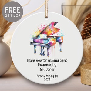 Personalized Piano Teacher Appreciation Christmas Present, Gift for ...