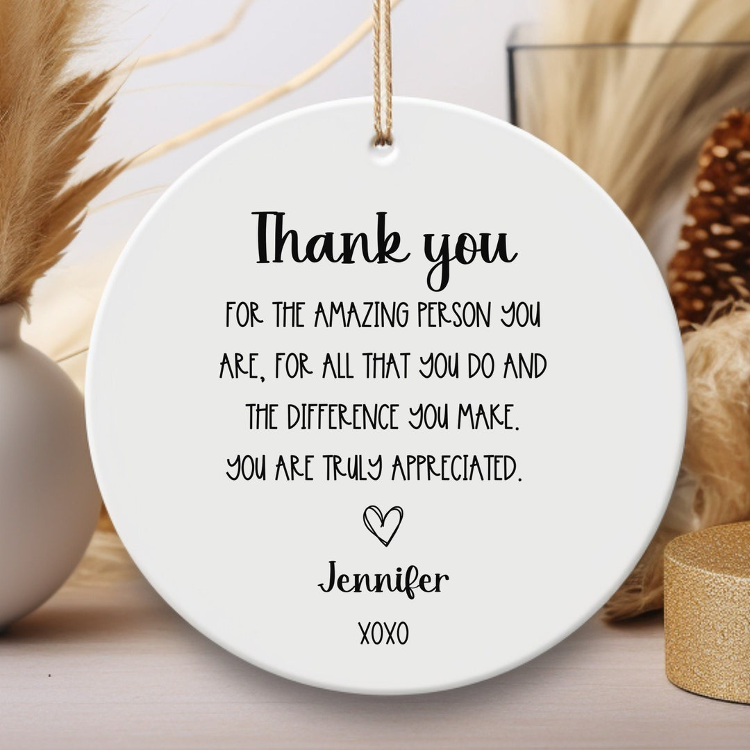 You Make A Difference Ornament, Custom Appreciation Gift, Unique Thank ...