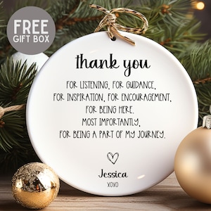 Personalized Thank You Ornament, Custom Appreciation Gift, Unique ...
