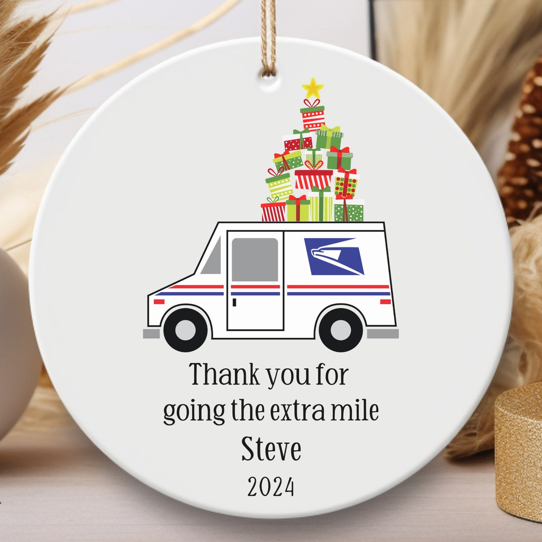 Personalized Postal Truck Christmas Ornament Custom Mailman Ornament ...
