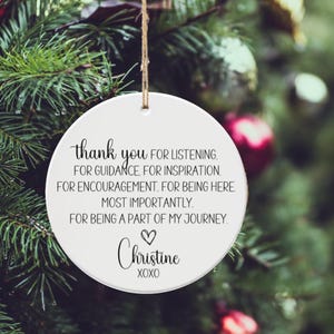 Personalized Thank You Ornament, Custom Appreciation Gift, Unique ...