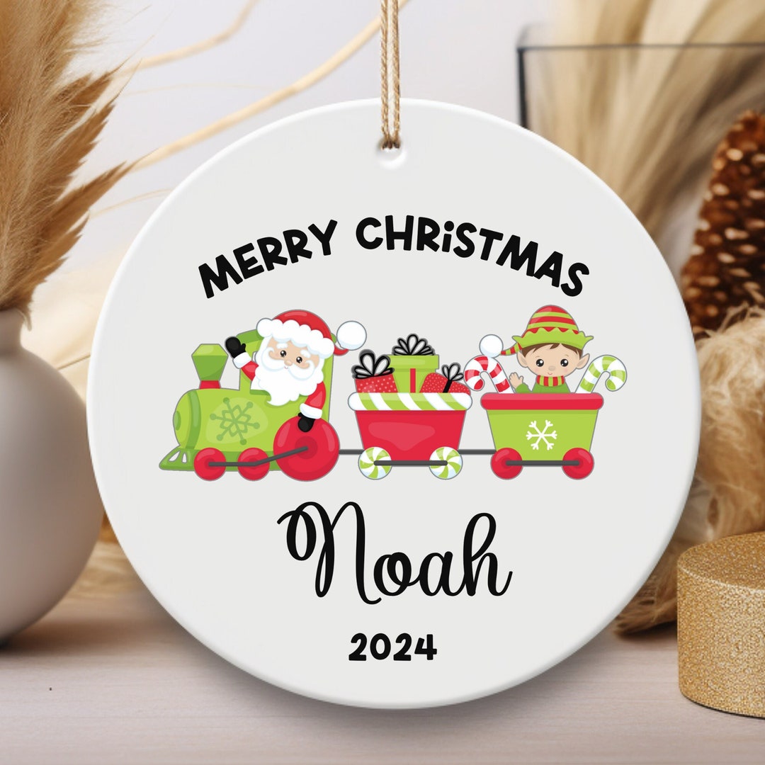 Kids Christmas Ornament Personalized Santa Train Christmas Keepsake ...