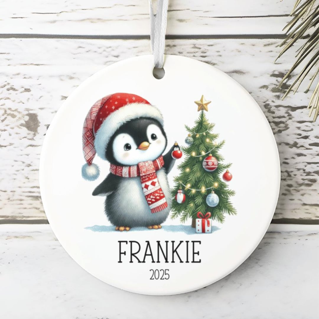 Personalized Penguin Christmas Ornament for Kids - Etsy