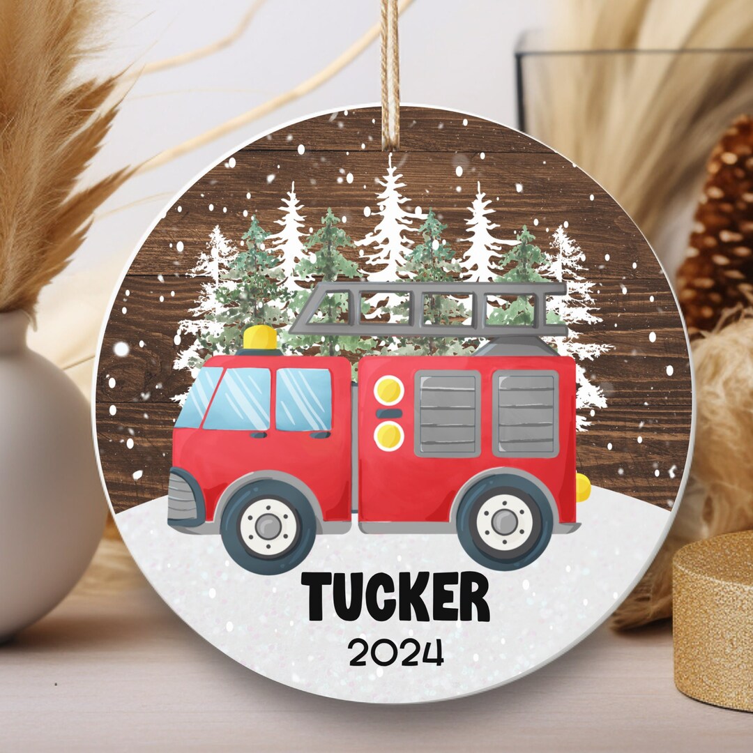 Personalized Ornaments for Kids Christmas Ornament Fire Truck Ornament ...