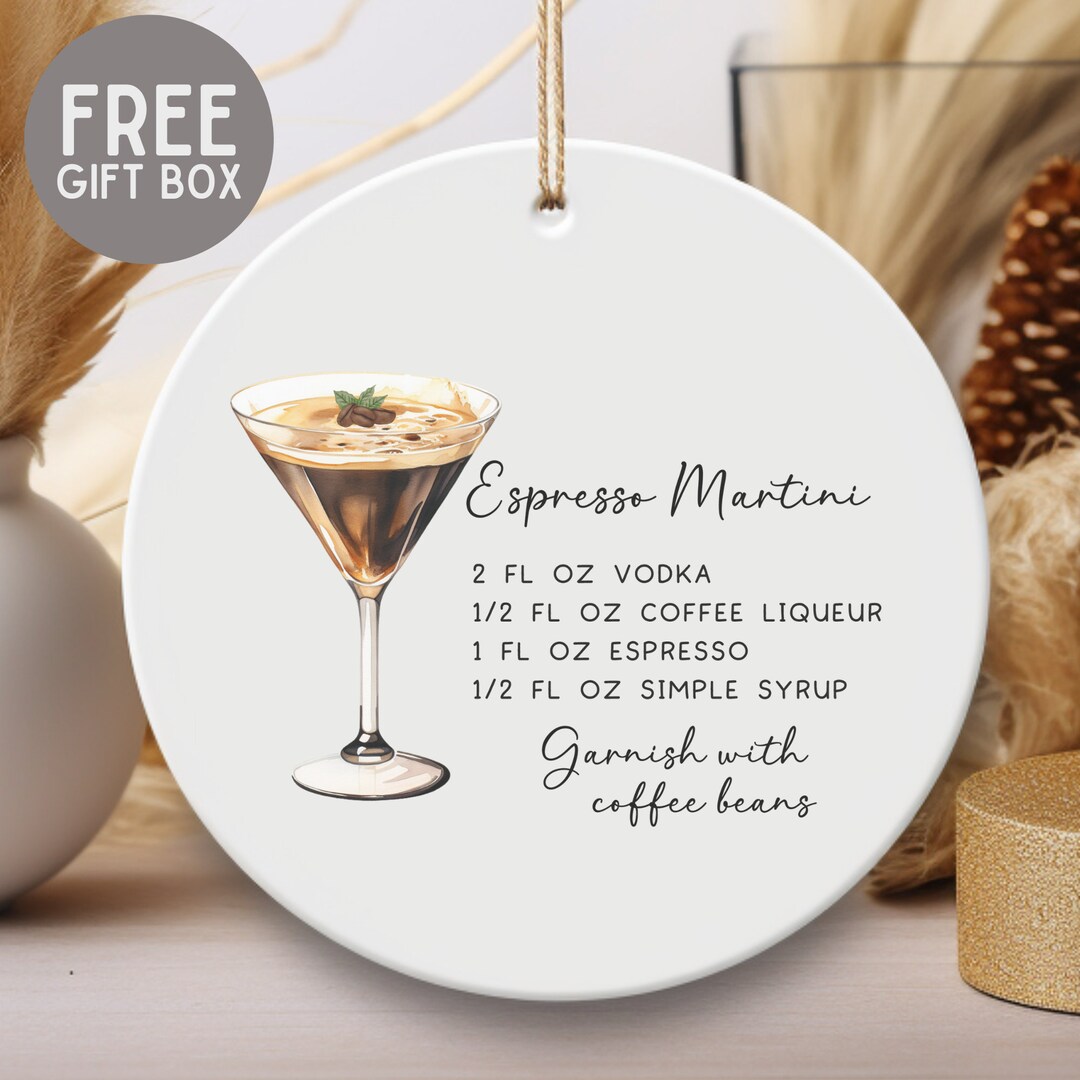 Holiday Drink Recipe Ornament, White Elephant Gift, Stocking Stuffers ...