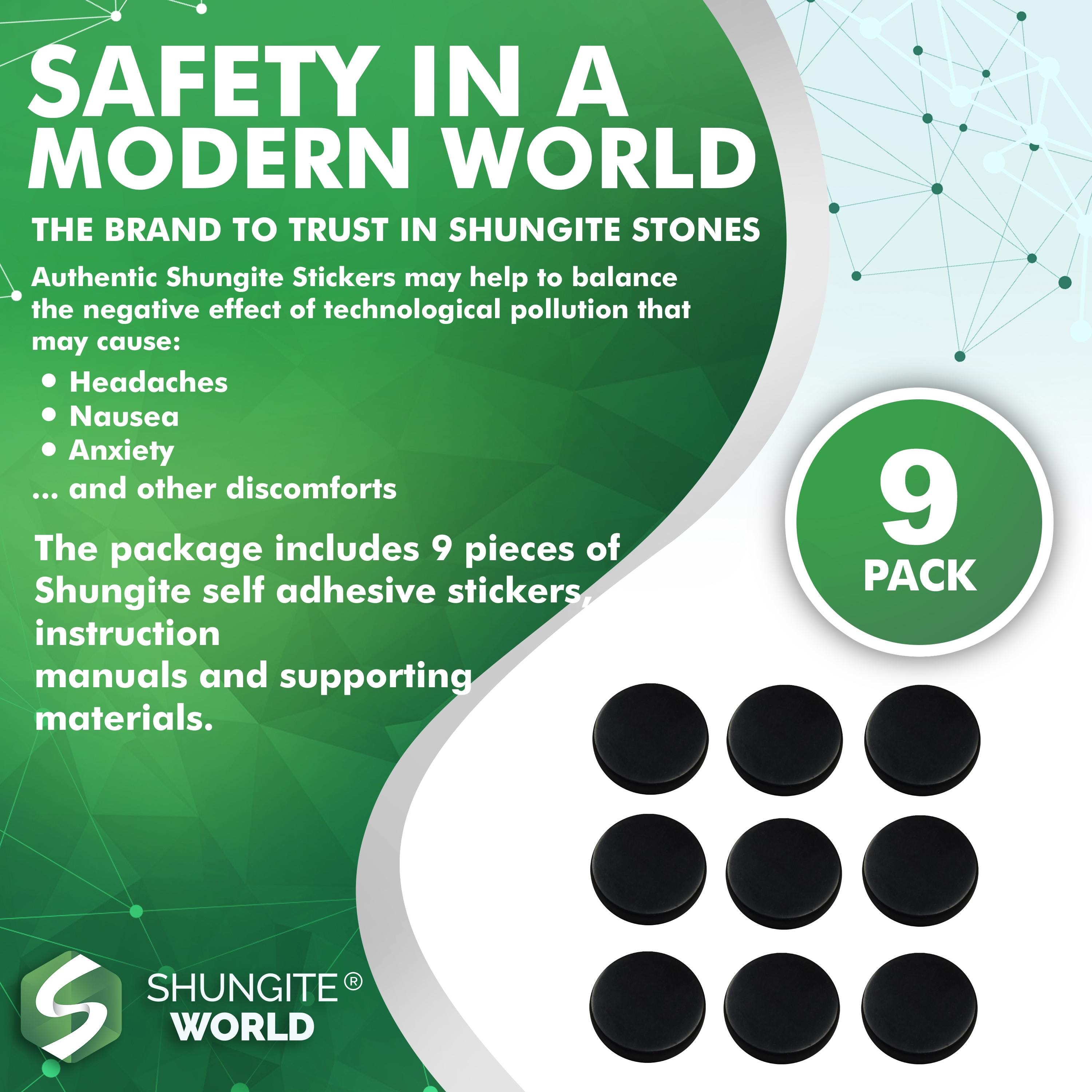 9 Pcs Authentic Shungite Stickers Genuine Healing Energy Stone ...