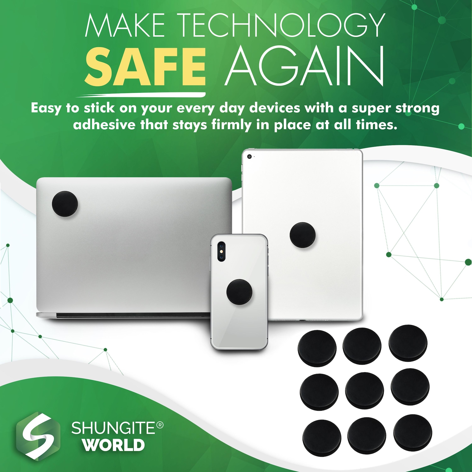 9 Pcs Authentic Shungite Stickers Genuine Healing Energy Stone ...