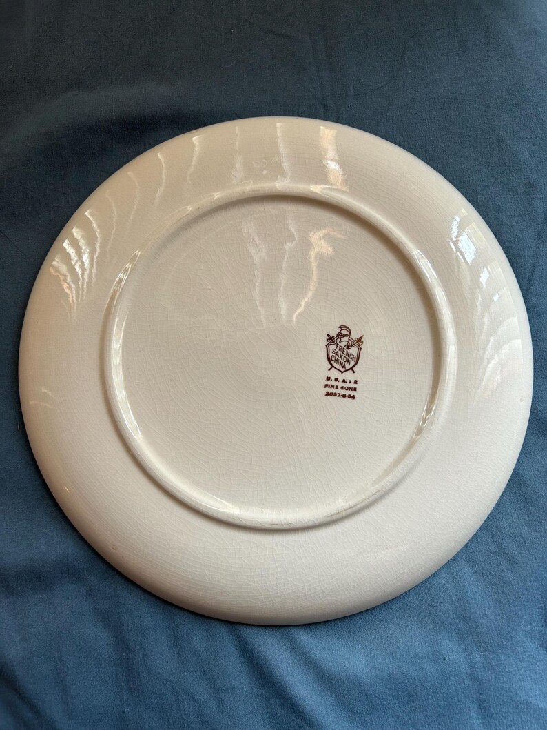 Vintage French Saxon Dinner Plate Pine Cone - Etsy