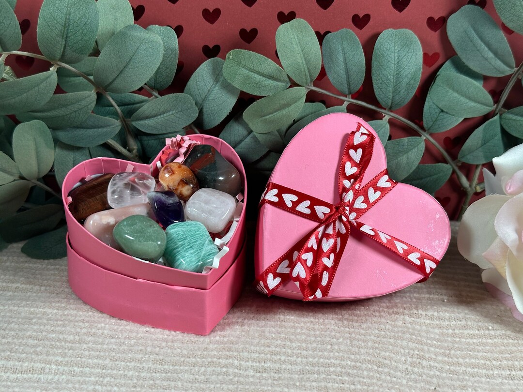 Crystal Heart Box Set, Crystal Box, Tumbled Crystals, Crystals for Love ...