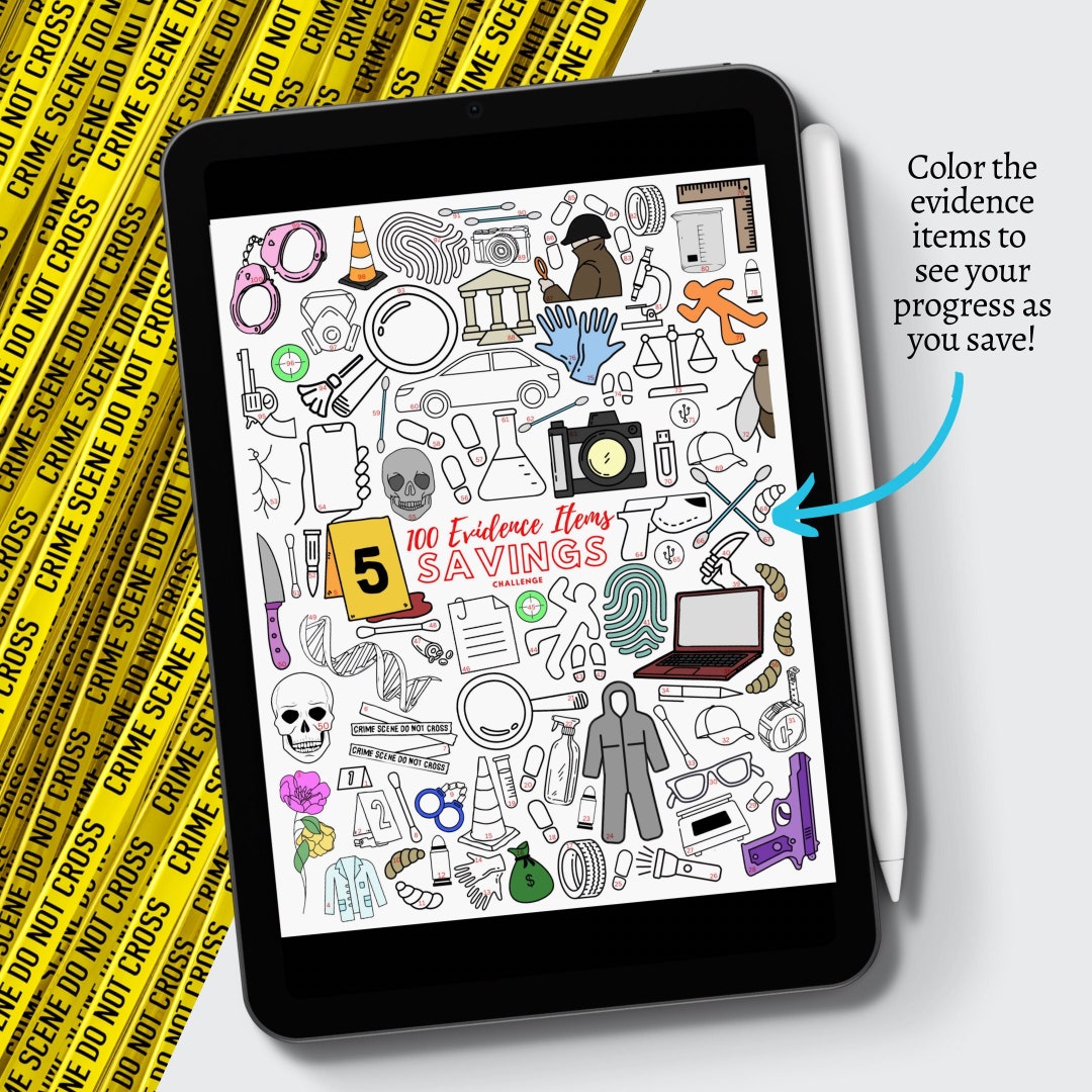 100 "envelope" Evidence Items Saving Challenge | Crime Scene Tracker - Etsy