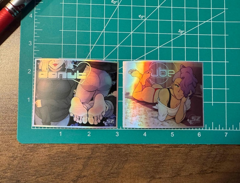 HOLOGRAPHIC Ube and Donut (2 PACK) - HQ Vinyl Stickers - Etsy