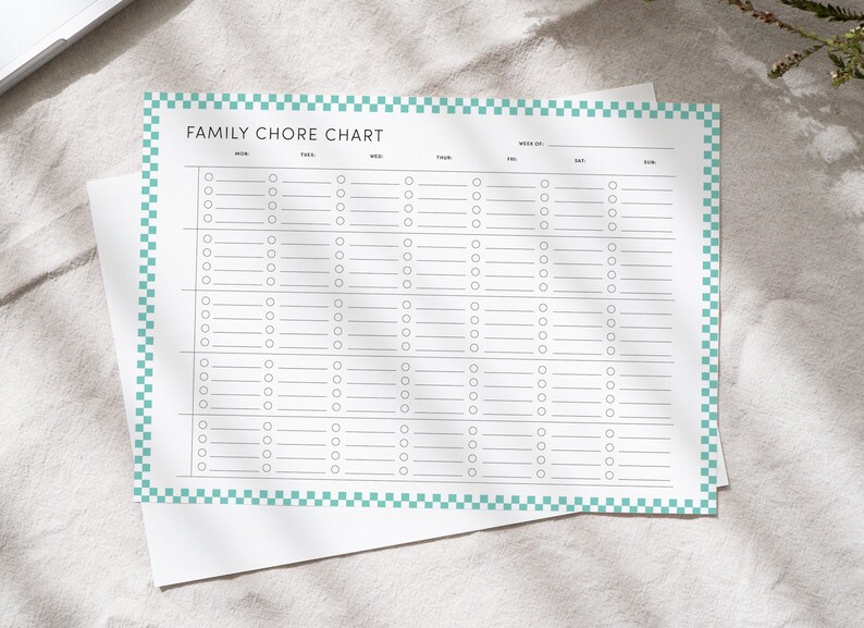 Weekly Family Chore Chart Printable - Etsy