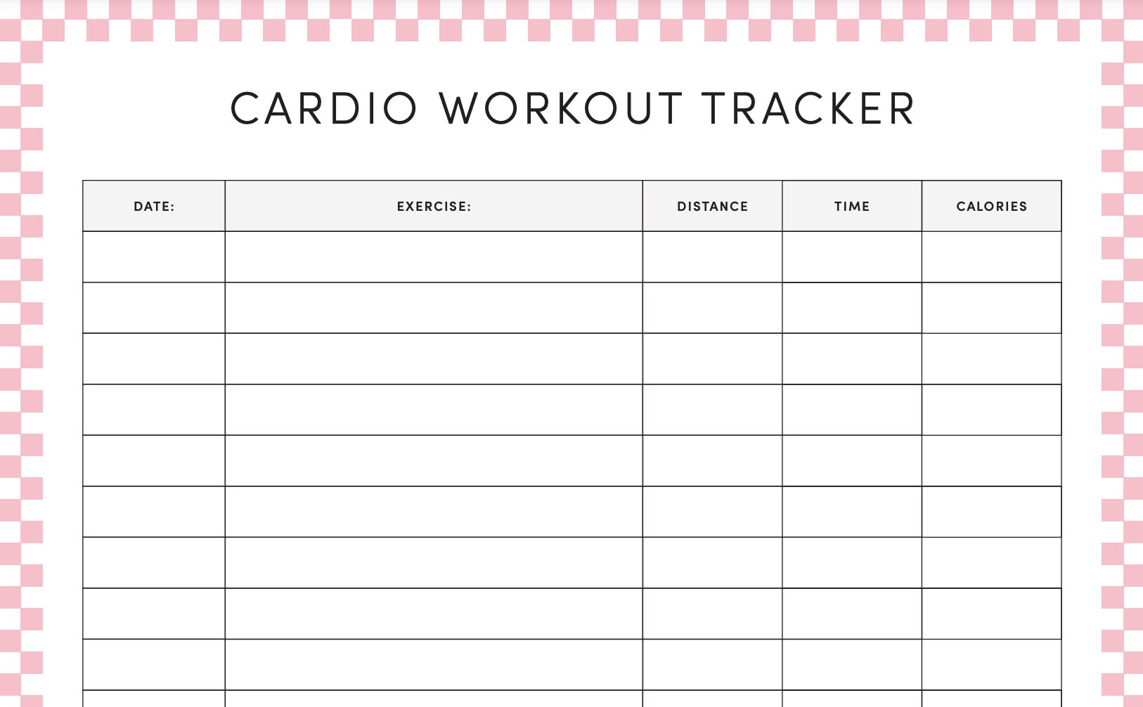 Cardio Workout Tracker Printable - Etsy