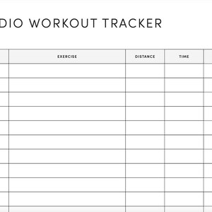 Cardio Workout Tracker Printable - Etsy