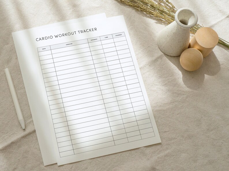 Cardio Workout Tracker Printable - Etsy
