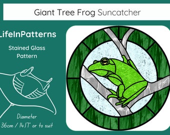 Tree Frog Stained Glass Pattern - Etsy