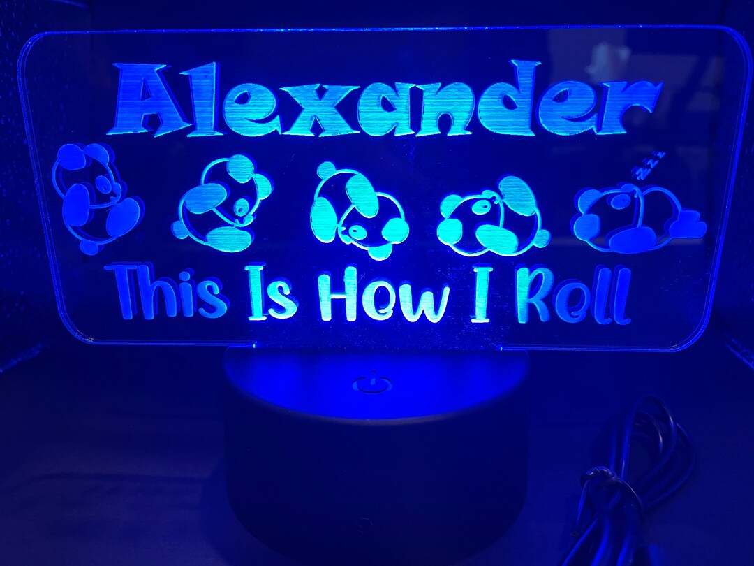 Personalized LED Night Light Clear Acrylic Multicolor Changing Light - Etsy