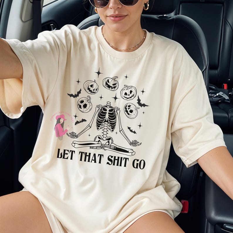 Let That Shirt Go Skeleton Comfort Colors Halloween Yoga T-shirt - Etsy