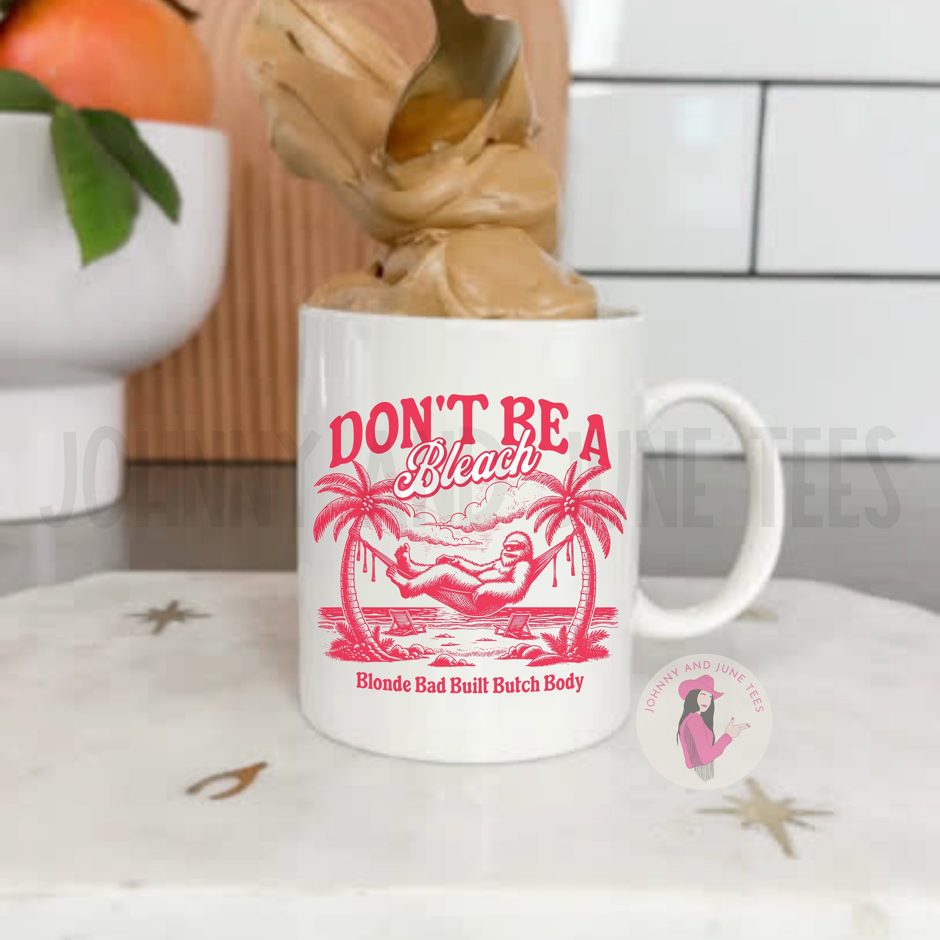 Bleach Blonde Bad Built Butch Body MTG Crockett Y2K Meme Mug, Summer ...