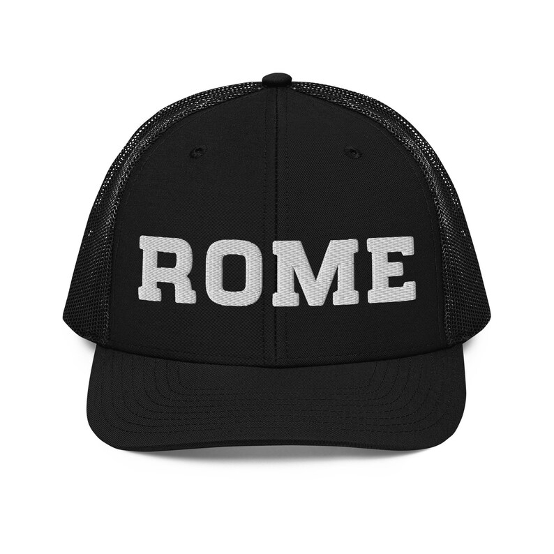 Rome Embroidered Trucker Hat, Embroidery, Rome Italy Hat, Womens Hats ...