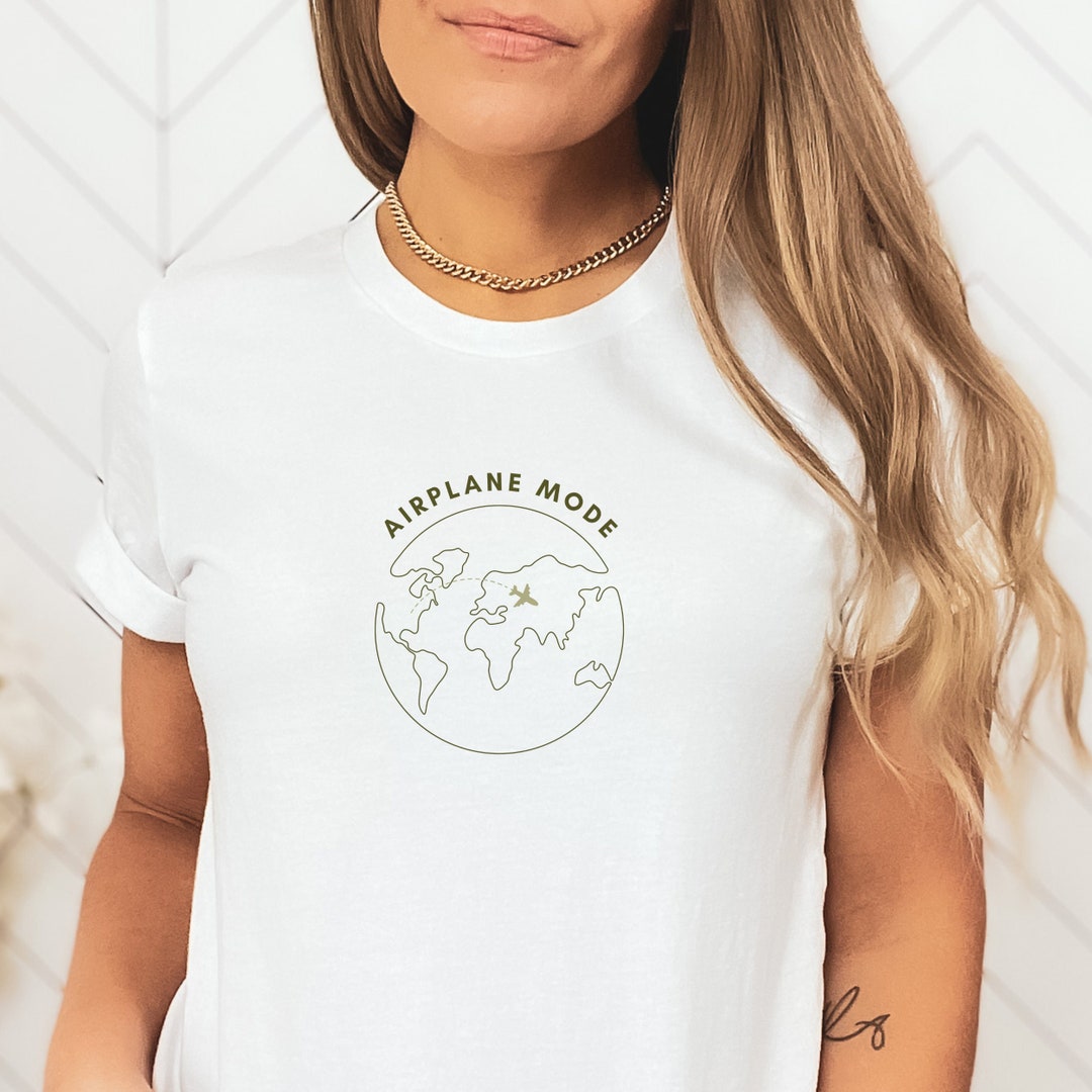 Airplane Mode T Shirt, World Map Shirt, Globe Tee, Gift for Travel ...