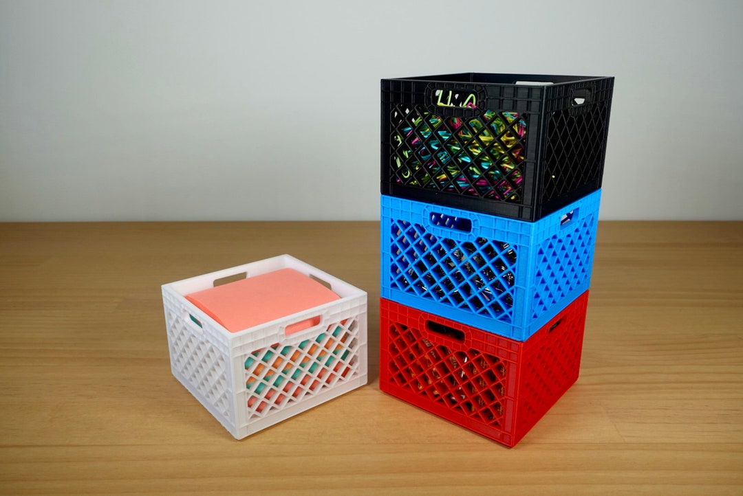 Stackable Mini Milk Crates/desktop Organization / Organizer - Etsy
