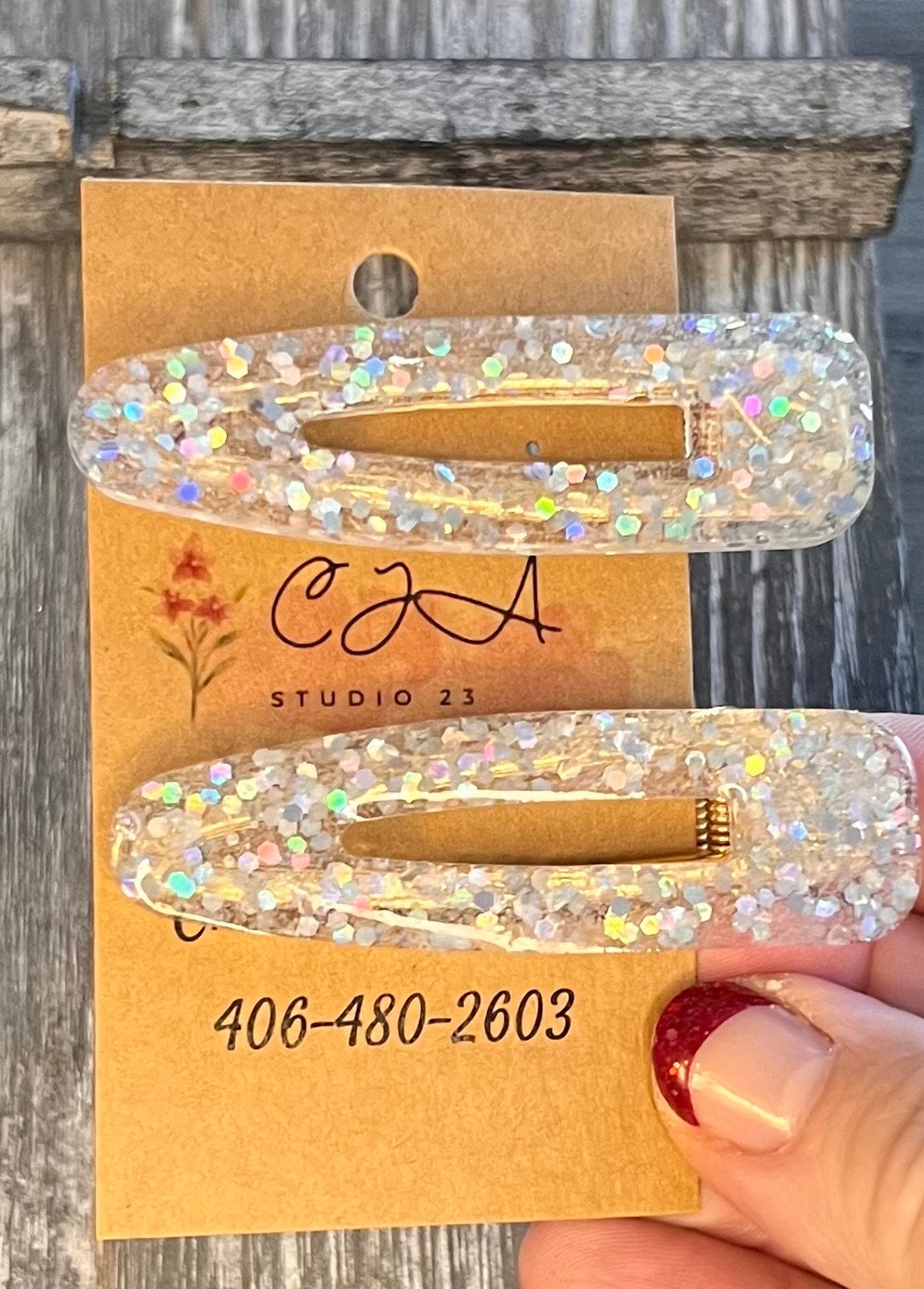 Iridescent Glitter Barettes Set of 2 - Etsy