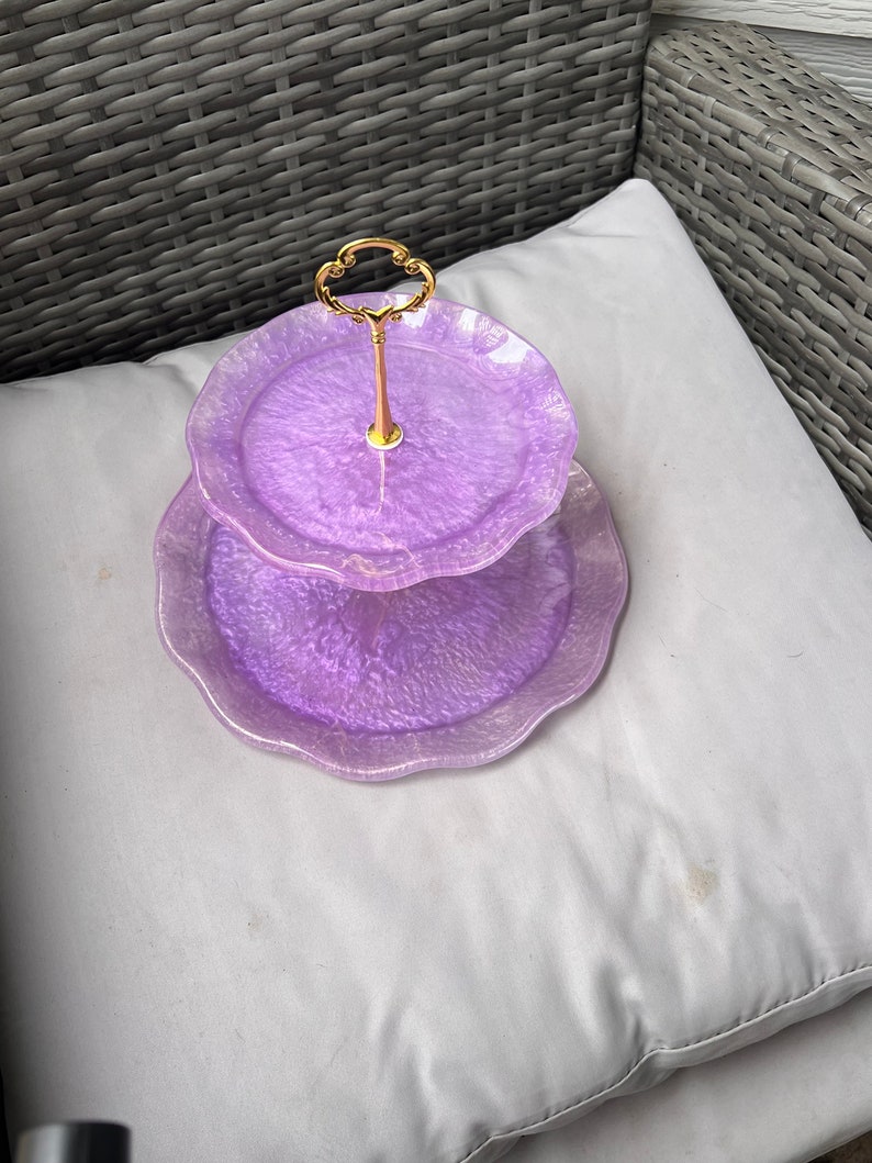 Wisteria Purple Tiered Tray. Handmade Out of Resin. - Etsy