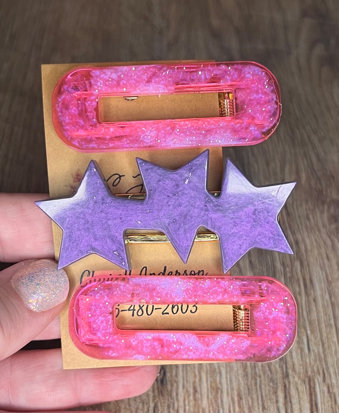 Pink and Purple Pearl Barettes Set of 3 - Etsy