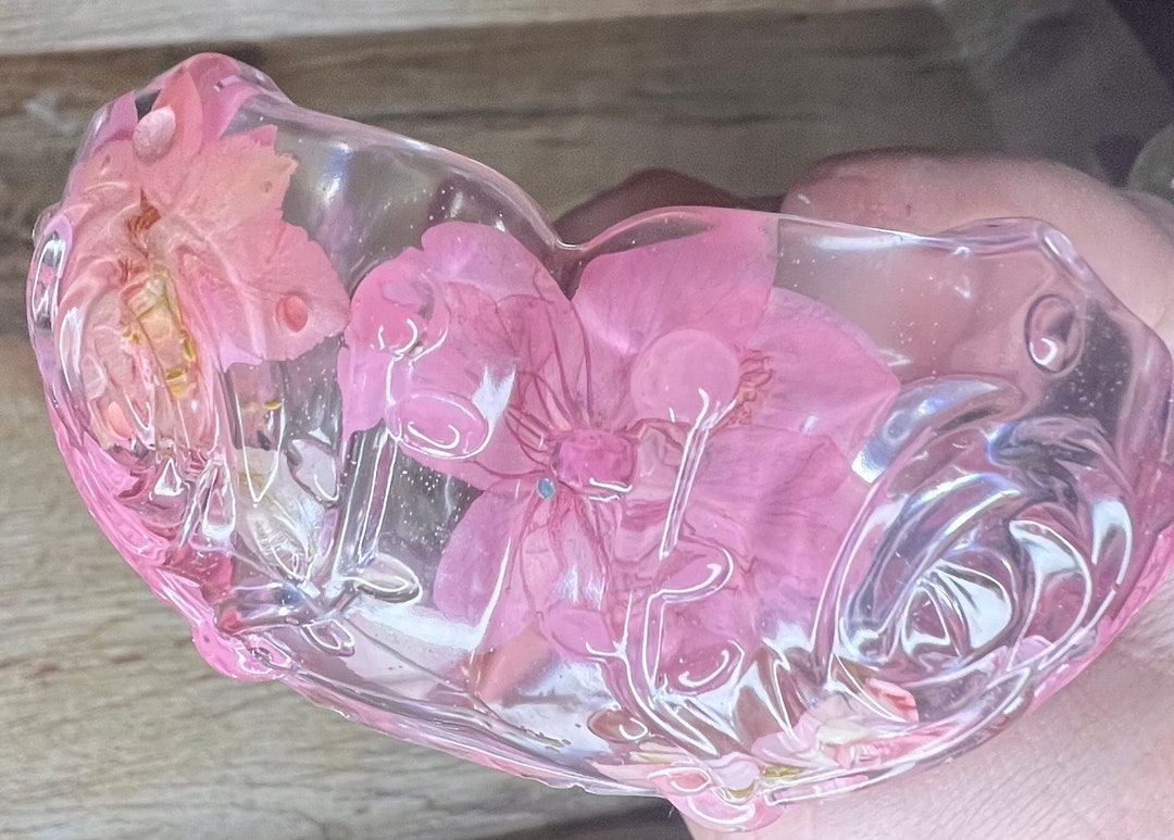 Color of Pink Rose Bowl Trinket Container. Handmade Out of Resin. - Etsy