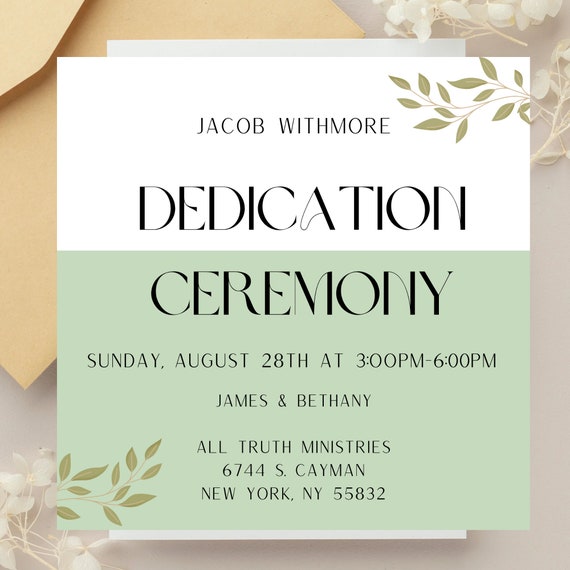 Baby Dedication Ceremony Script