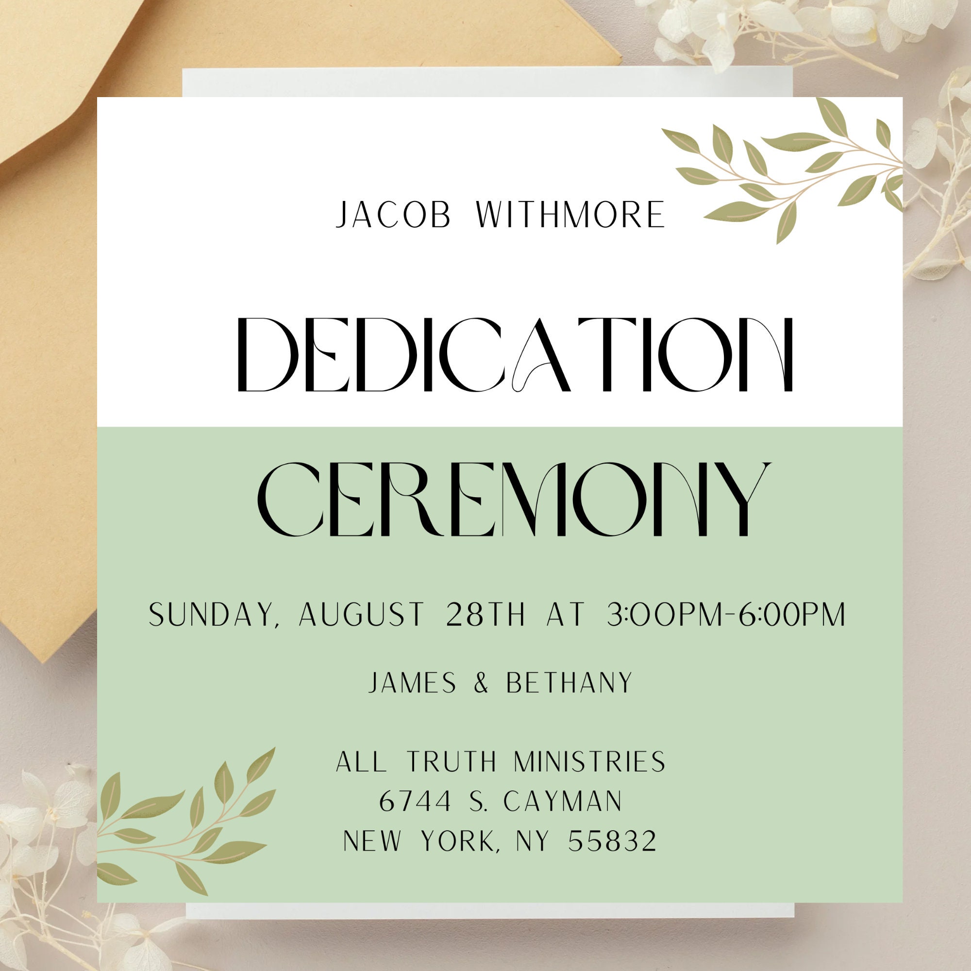 Baby Dedication| Baby Ceremony| Ceremony Invite| Child Christening| 100 ...