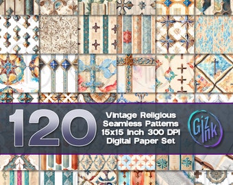 120 Christian Themed Pack 10 Digital Paper - Seamless Textures ...