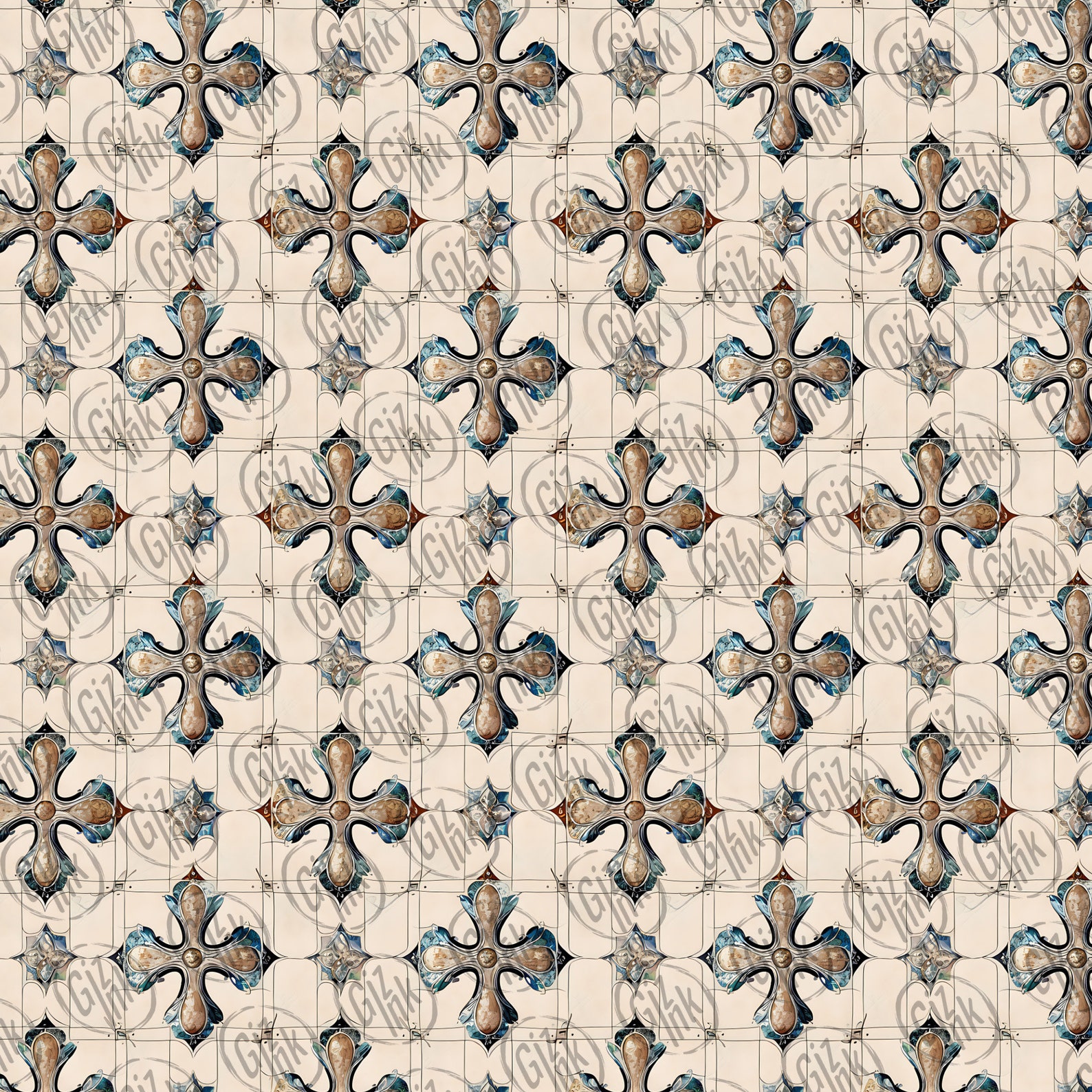 120 Vintage Religious Digital Paper - Seamless Textures, Printable ...