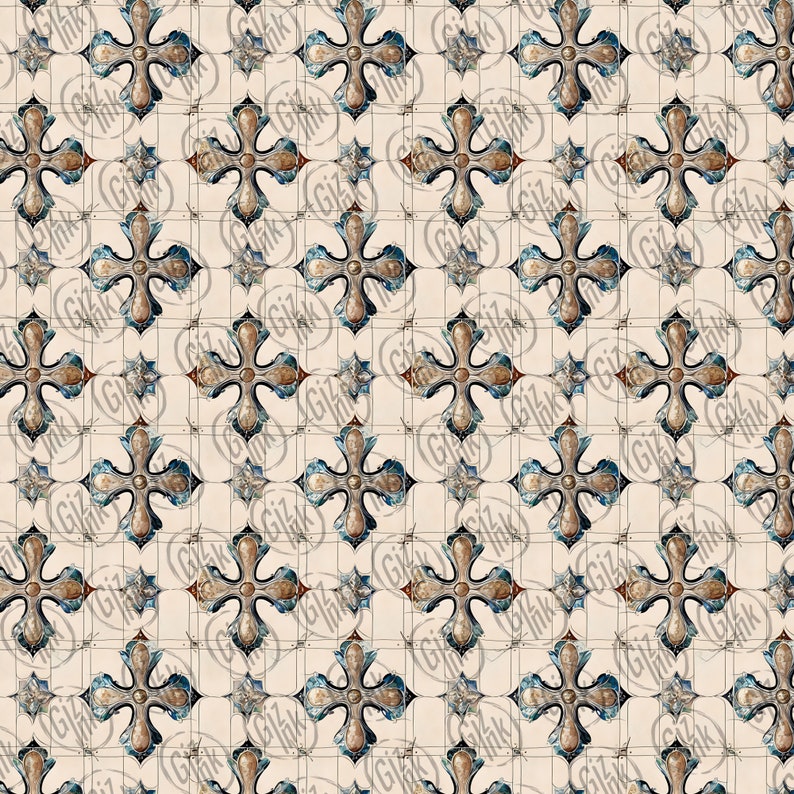 120 Vintage Religious Digital Paper - Seamless Textures, Printable ...