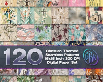 120 Christian Themed Pack 10 Digital Paper - Seamless Textures ...