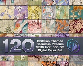 120 Christian Themed Pack 10 Digital Paper - Seamless Textures ...