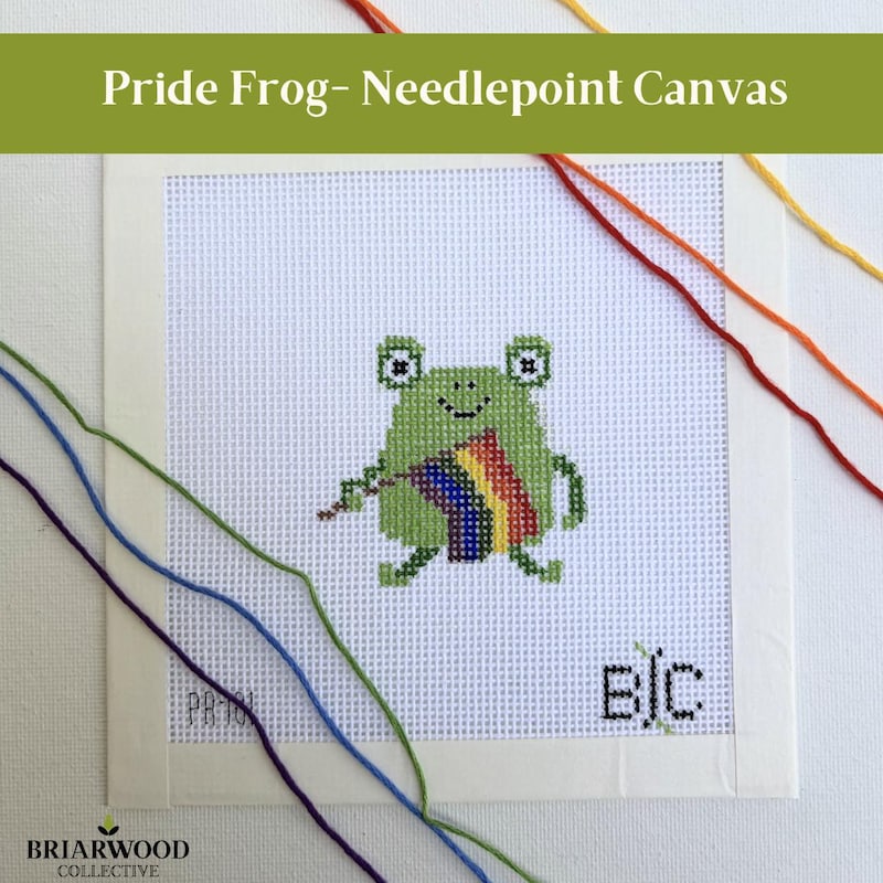 Needlepoint Frog Canvas - Etsy