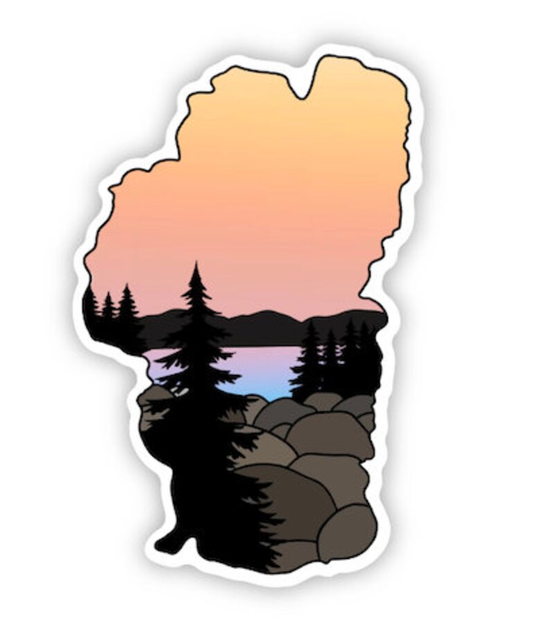 Lake Tahoe Outline Sticker Decal | Sierra Nevada | Northern Nevada ...