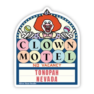 The World Famous Clown Motel Sticker Decal | Tonopah Nevada | Scariest ...