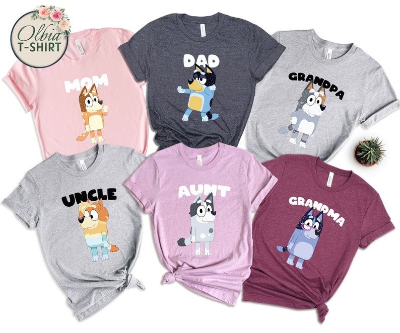 Personalized Bluey Family Shirts Bella Canvas Birthday Gift - Etsy