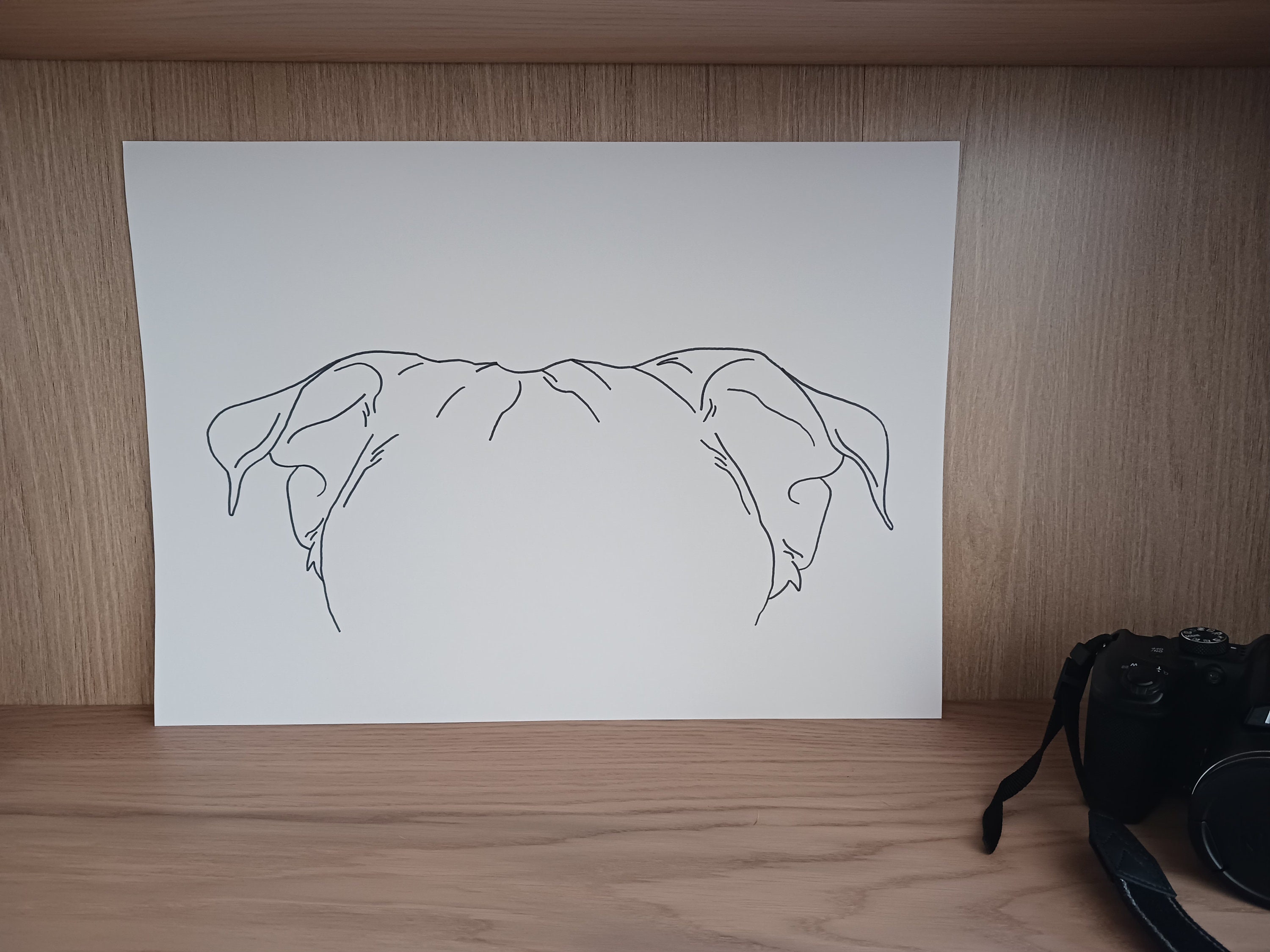 Dog Ears Line Art A3 SIZE Staffy Pet Picture Minimalist Wall Decor Line ...